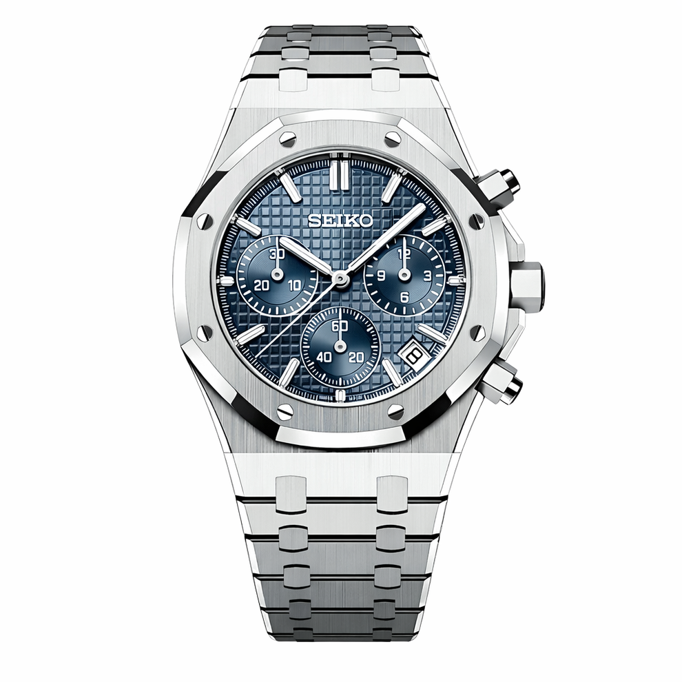 Royal Oak Blue Chronograph - Seiko Mod – Felli Mods